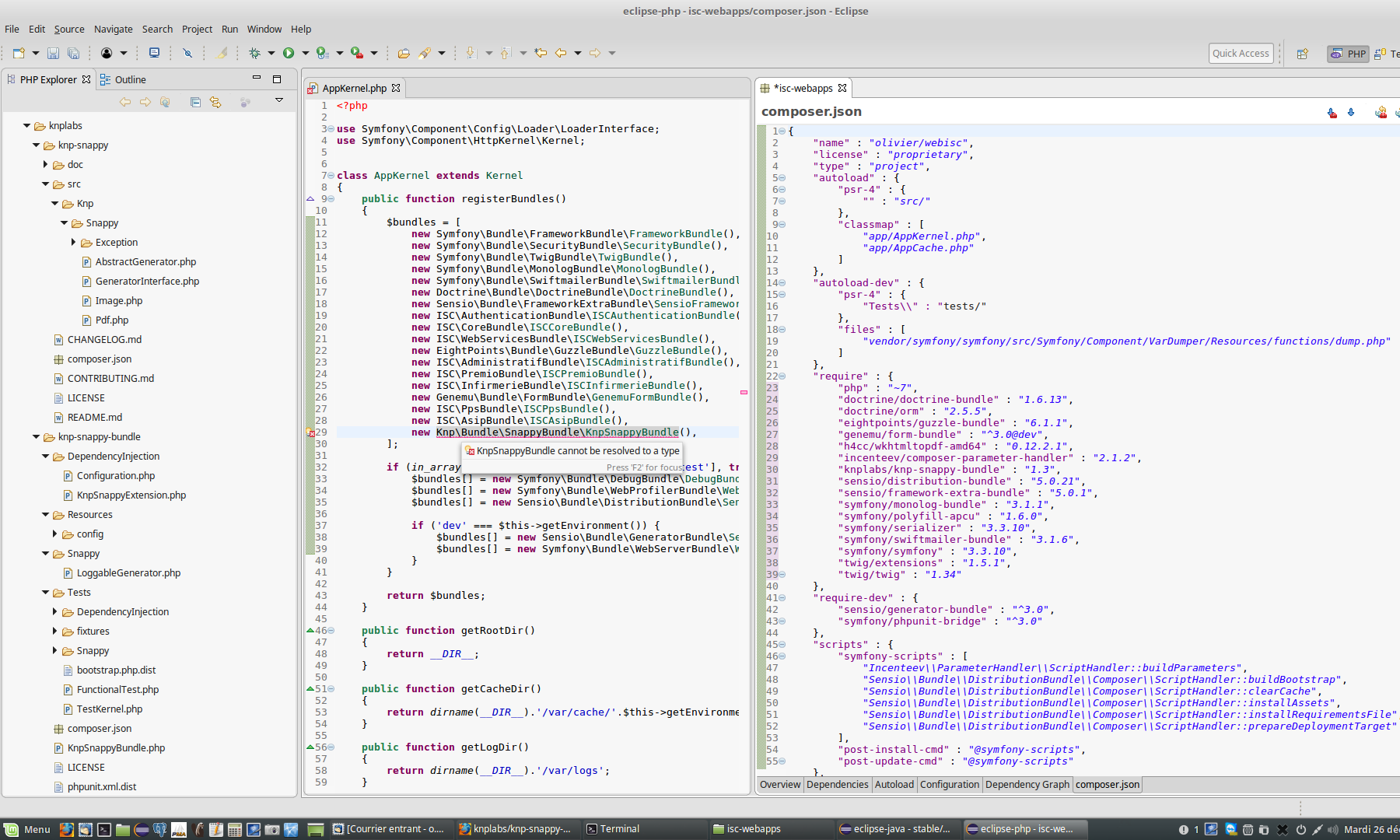 Symfony 3 Et Knpsnappybundle Appkernel Ne Trouve Pas Le Chemin Par Olivier Bouiron Page 1 
